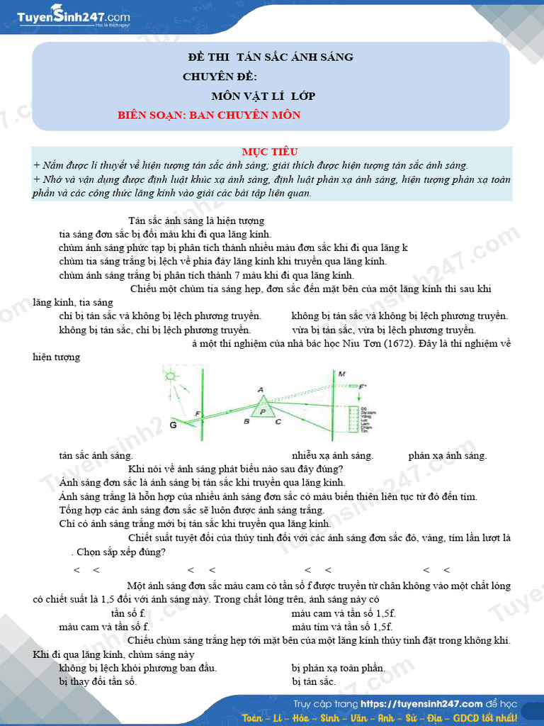 3-btvn-hien-tuong-tan-sac-anh-sang | PDF