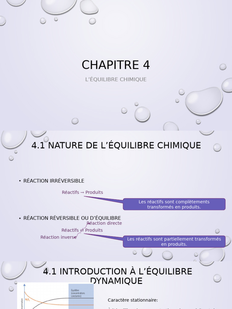 Chapitre 4_H25 2 | PDF | Équilibre chimique | Chimie analytique
