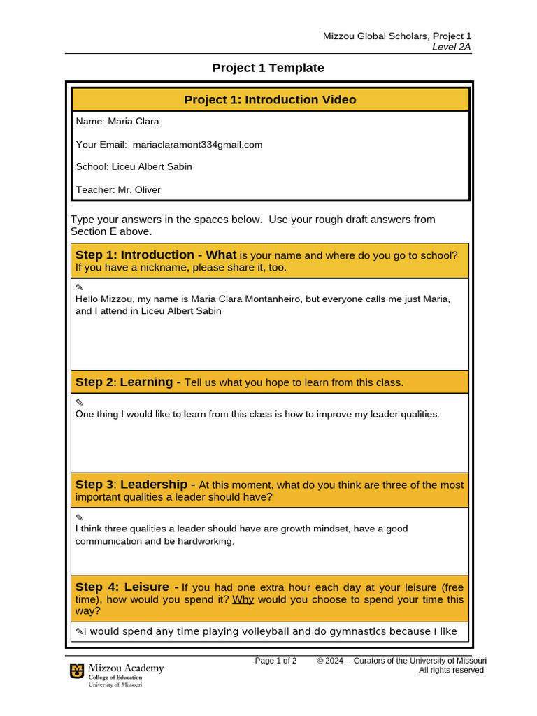 MGS2A Proj1 Template | PDF