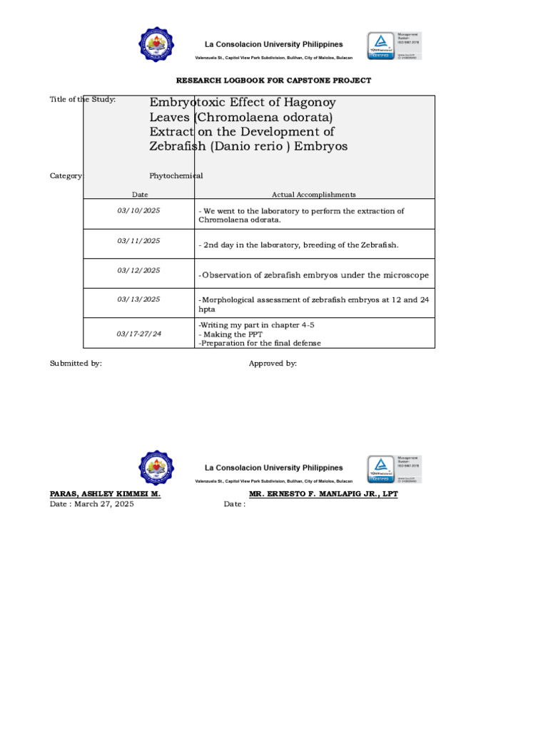 Research Logbook | PDF