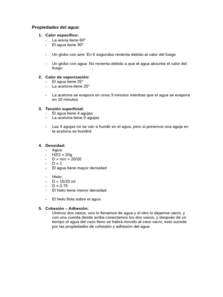 Propiedades Del Agua | PDF