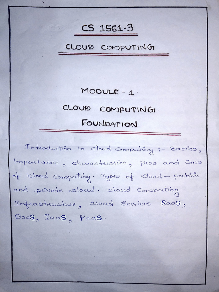 Module1 Cloud Computing | PDF
