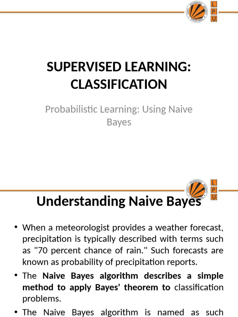 Supervised Learningclassification Part3 | PDF | Algorithms | Statistical Theory