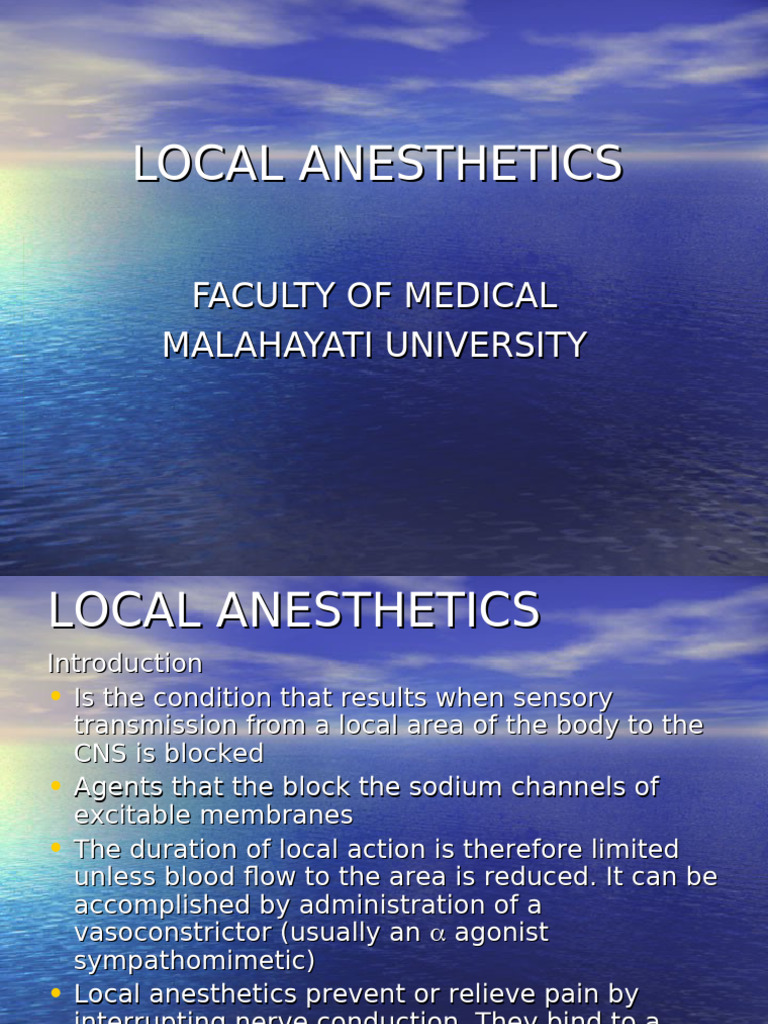 Local Anesthetics | PDF