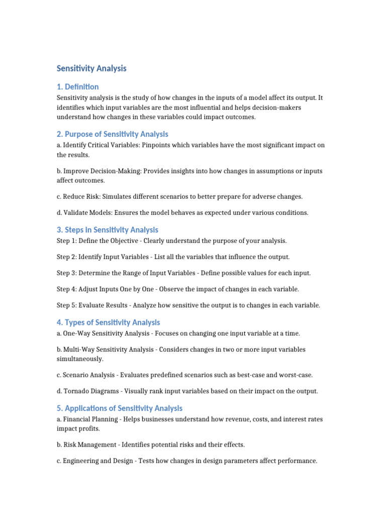 6 Sensitivity - Analysis | PDF | Sensitivity Analysis | Risk