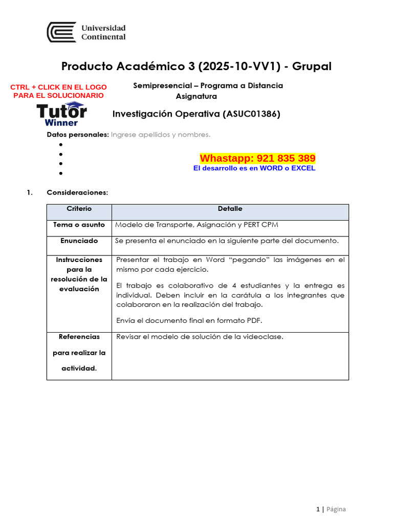 Tw-Pa3 Investigacion Operativa Pa3 | PDF