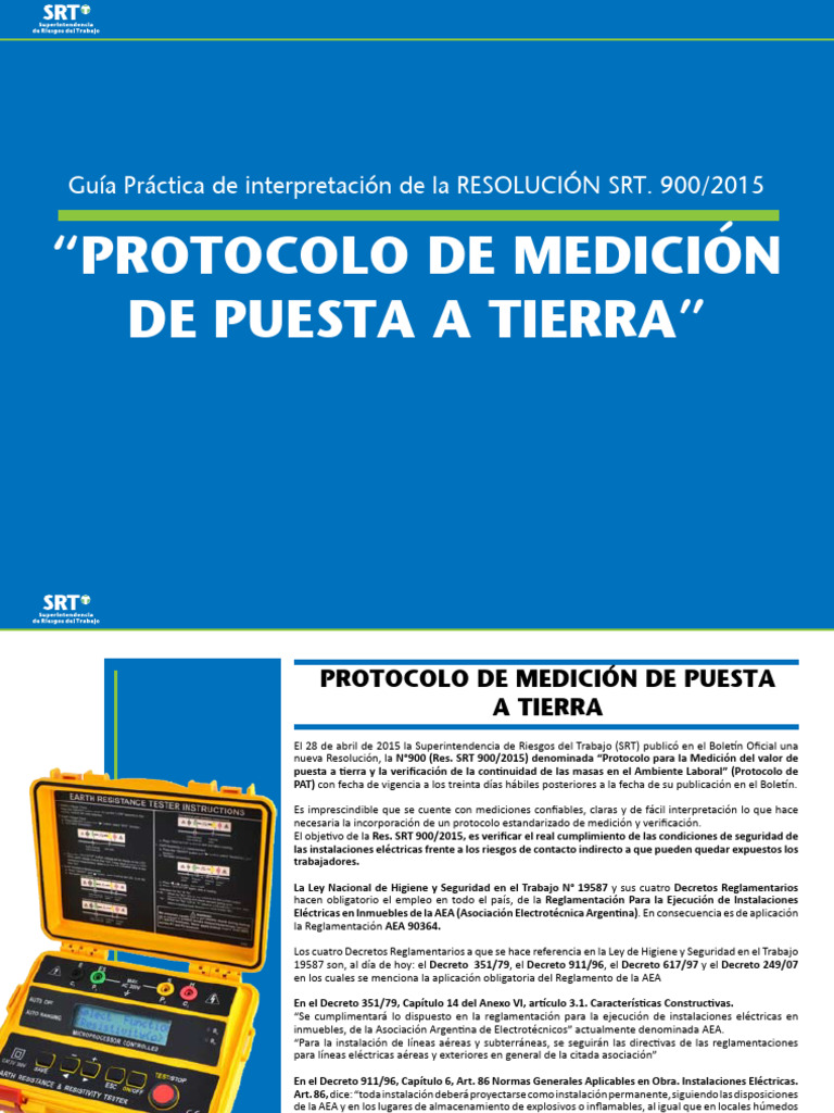 Guia Práctica de Interpretación de La Resolución SRT 9002015 Protocolo de Medición de Puesta A ...