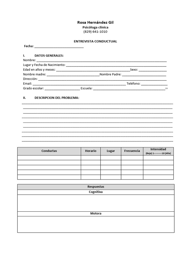 Entrevista Conductual | PDF | Sicología | Ciencias del comportamiento