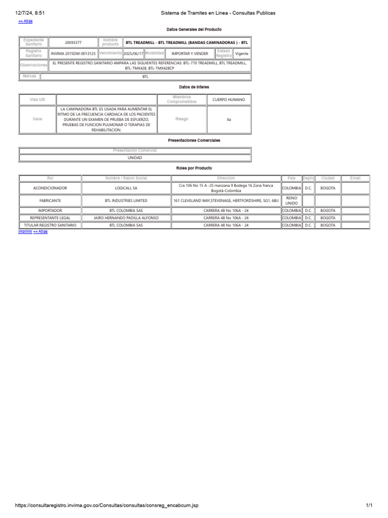Caminadora BTL | PDF