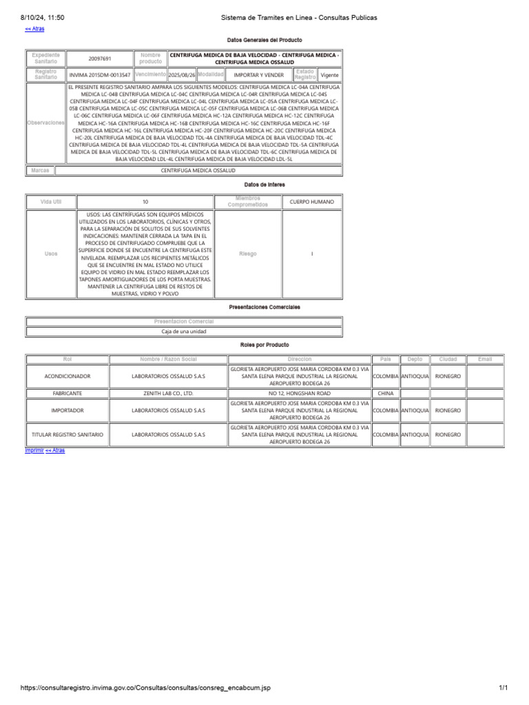 Centrifuga LC-04C | PDF