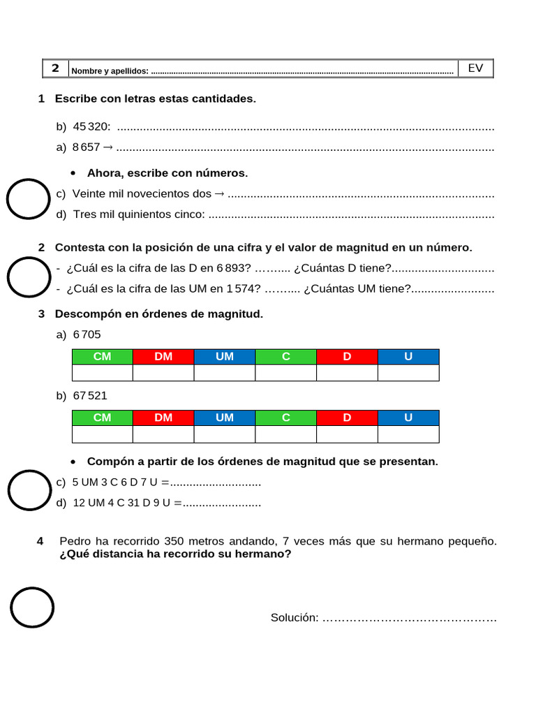 Mate Tema 2 Examen 3º | PDF