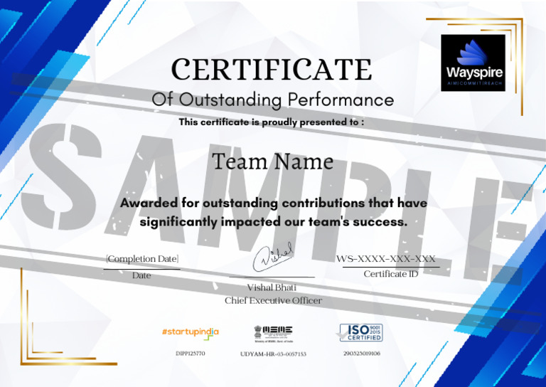 Certificate of Outstanding Performance | PDF