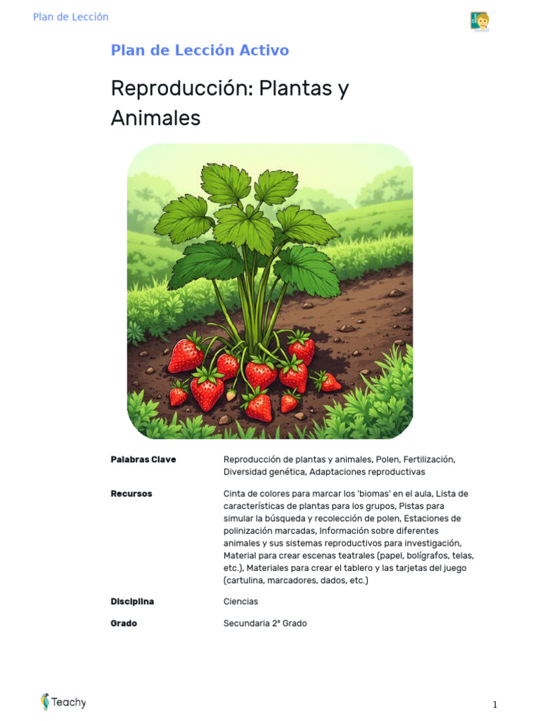 Lección sobre Reproducción: Plantas y Animales | PDF | Reproducción ...
