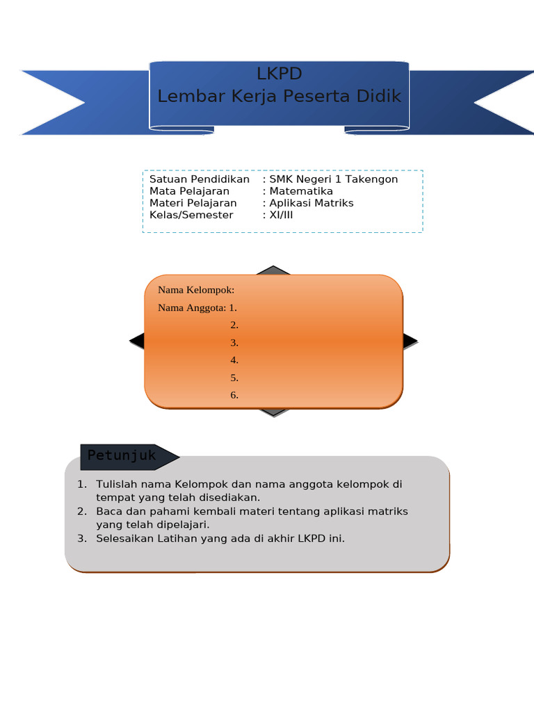 LKPD Aplikasi Matriks | PDF
