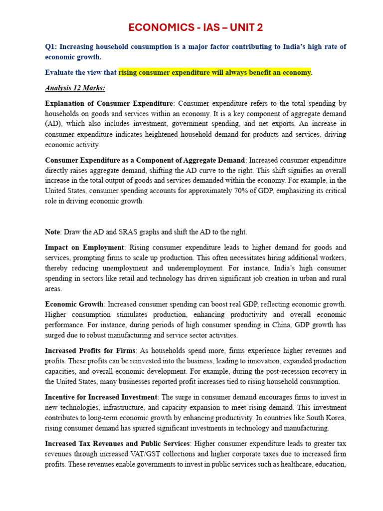 Econ - Unit 2 - Sample Answers - Con - Expen & Macro Conflts | PDF | Economic Growth ...