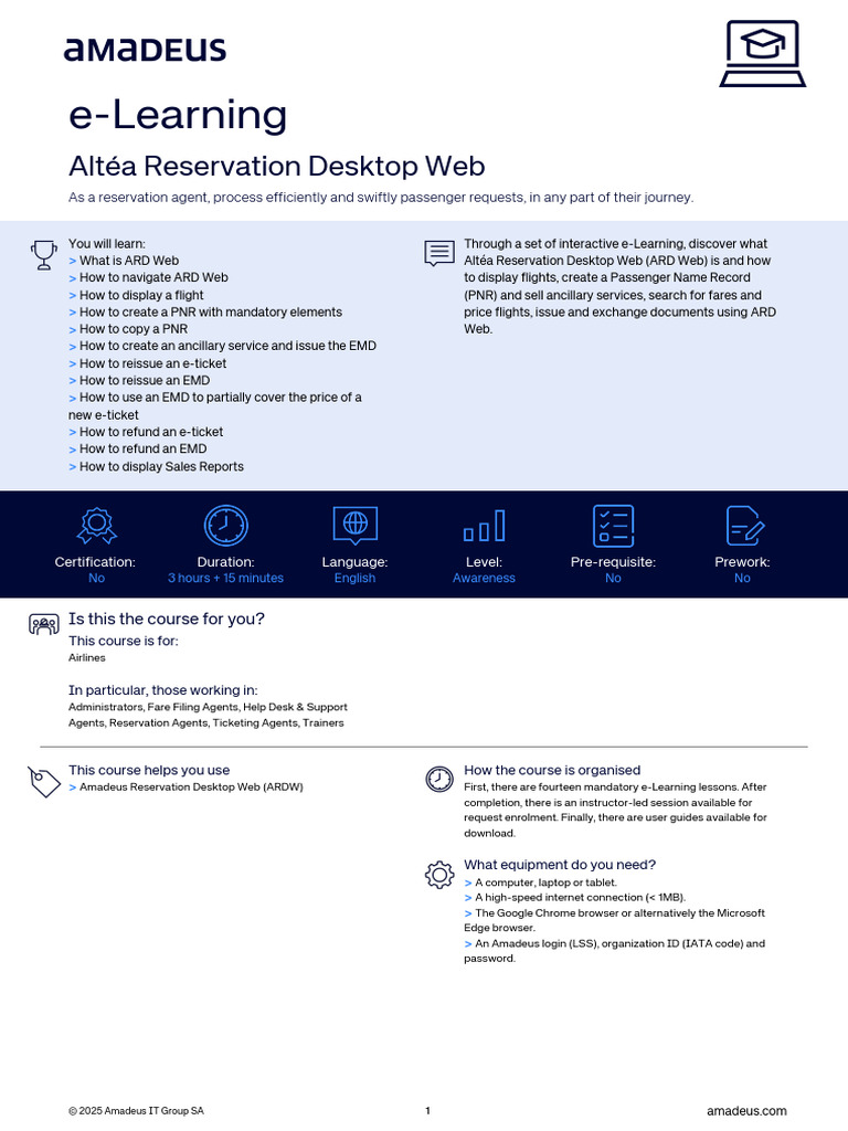Amadeus Training Course 2507077960 | PDF | Software | Airlines