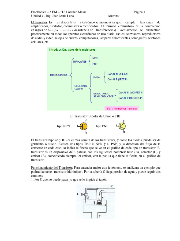 El Transistor Bipolar de Unión o TBJ. (1) | PDF | Mosfet | Transistor ...