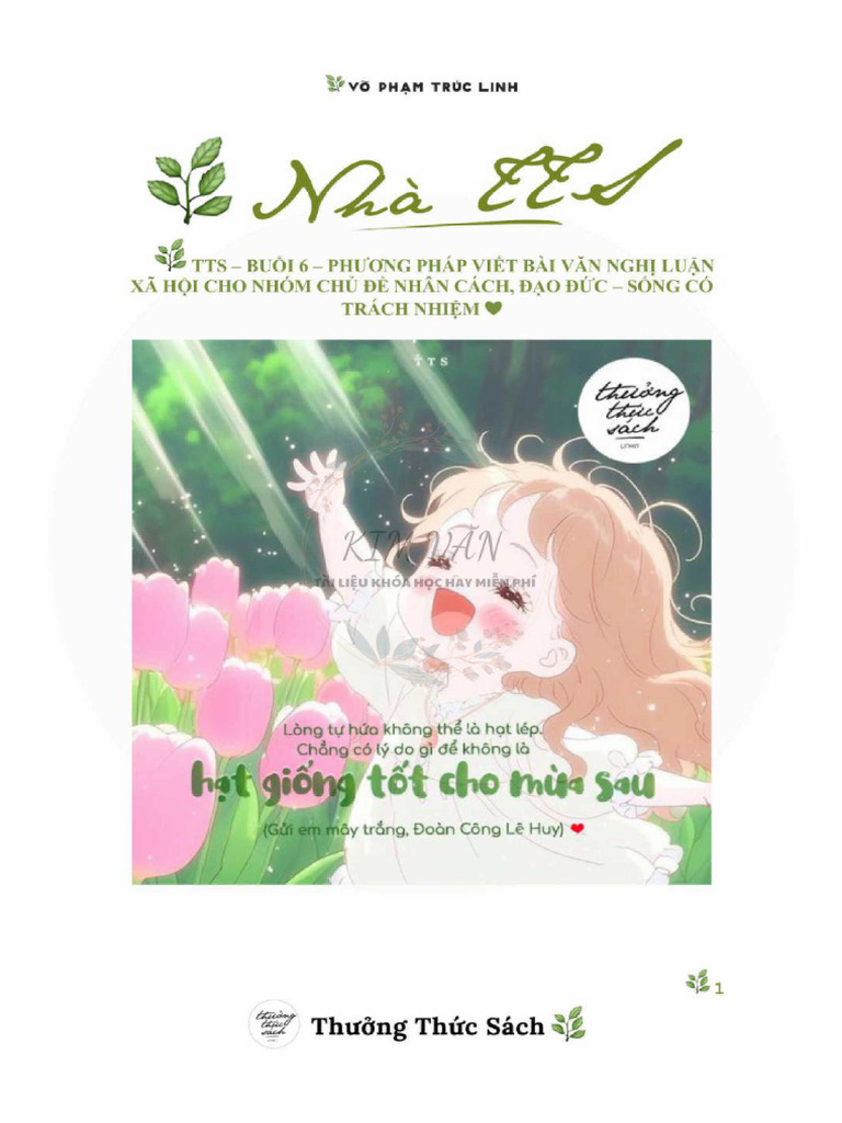 TTS - Buoi 6 - Phuong Phap Viet Bai Van Nghi Luan Xa Hoi Cho Nhom Chu de Nhan Cach, Dao Duc ...