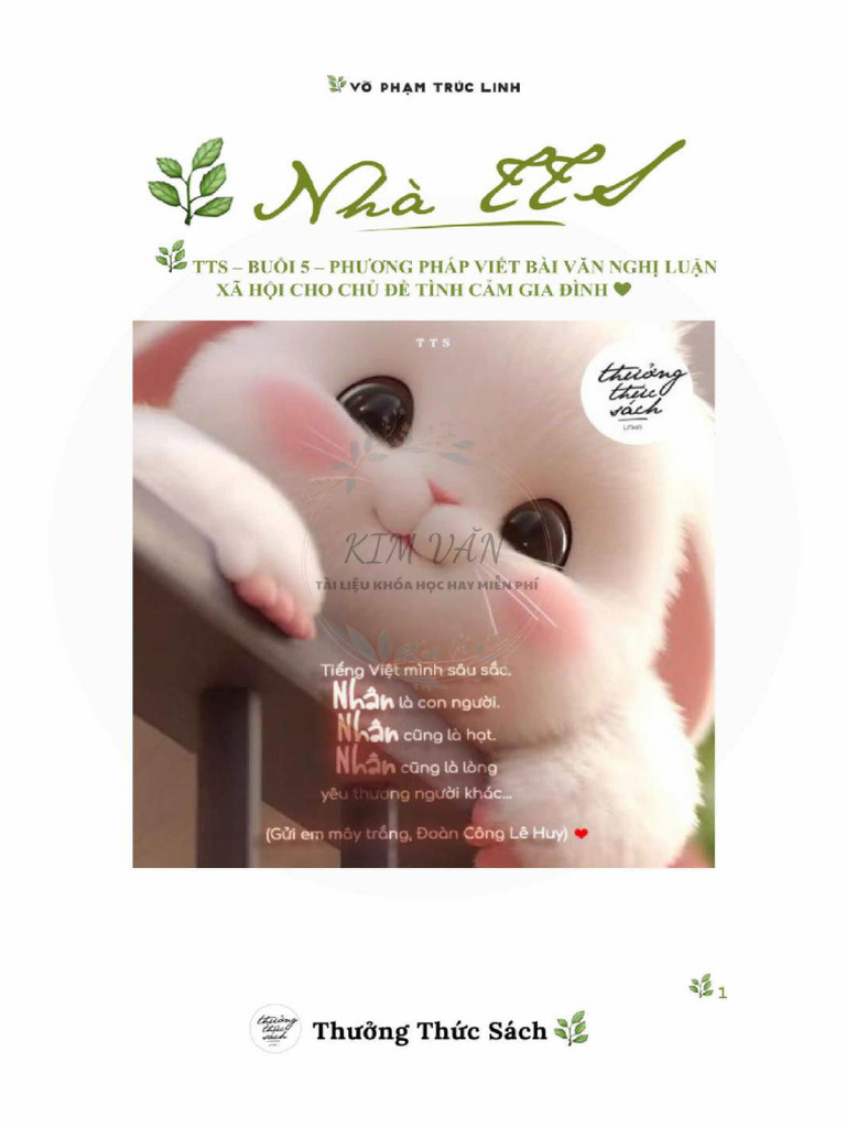 Tts - Buoi 5 - Phuong Phap Viet Bai Van Nghi Luan Xa Hoi Cho Chu de Tinh Cam Gia Dinh | PDF