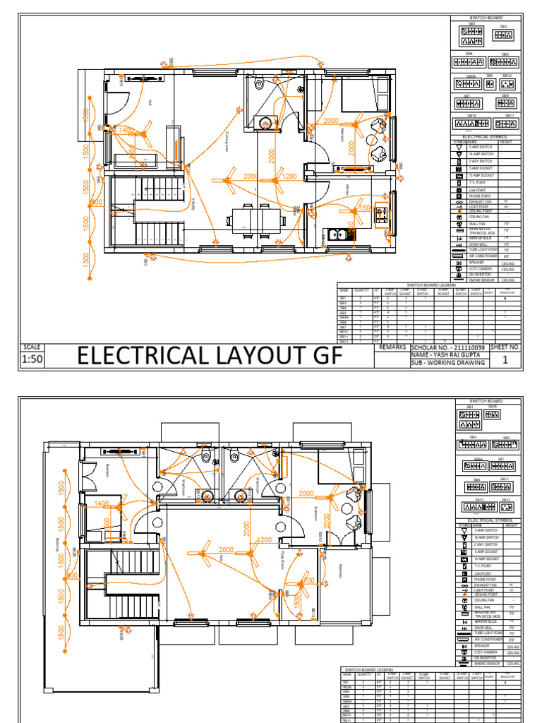 211110039_SEM_7_WD_ELECTRICAL LAYOUT | PDF | Equipment | Home