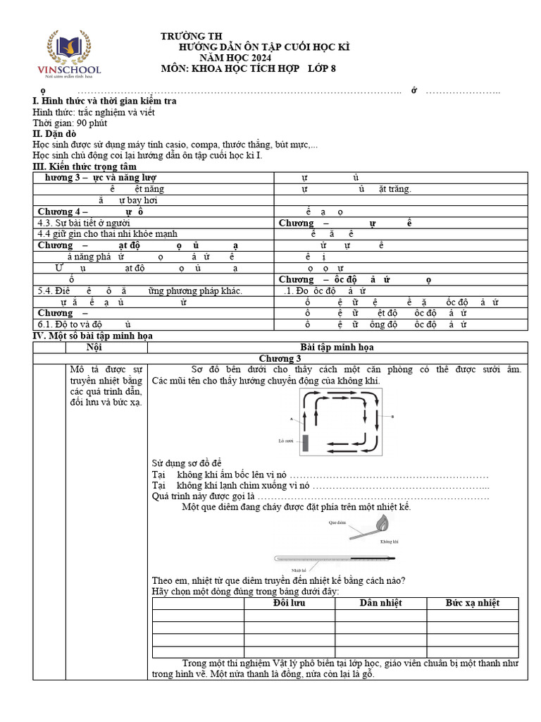 KHTH - K8 - Huong Dan On Tap Cuoi Hkii | PDF