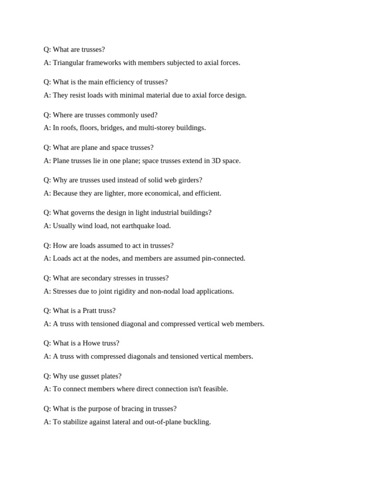 Truss QA Summary | PDF
