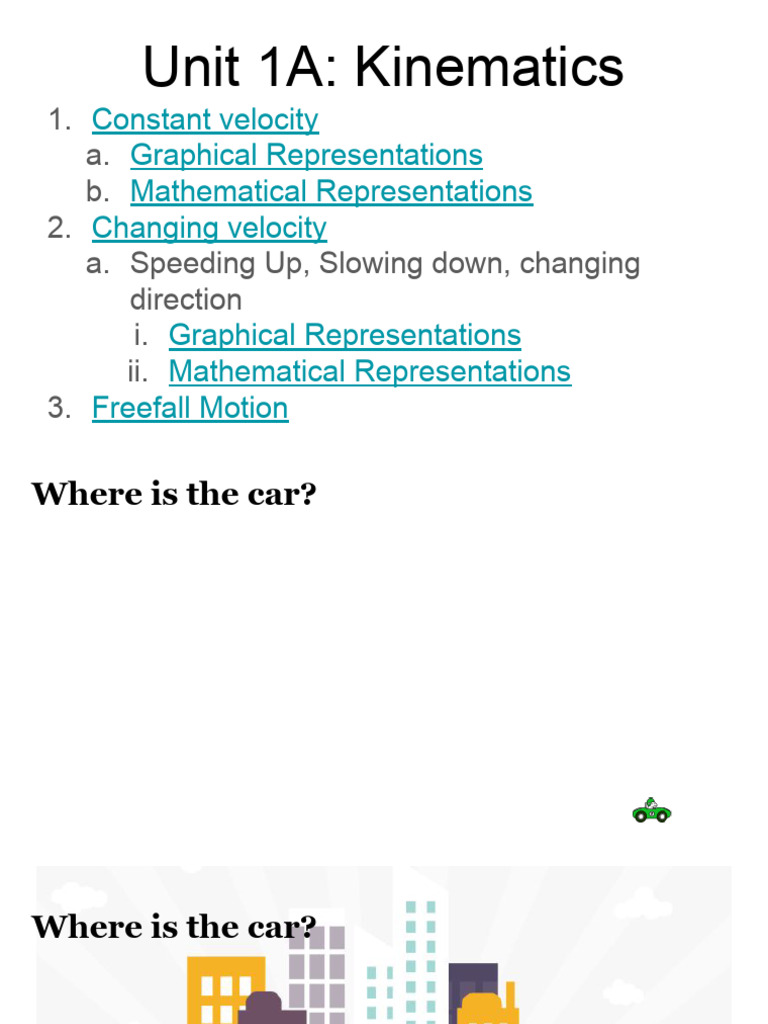 U1A - Kinematics - NHS - Brown 2022 | PDF | Velocity | Acceleration