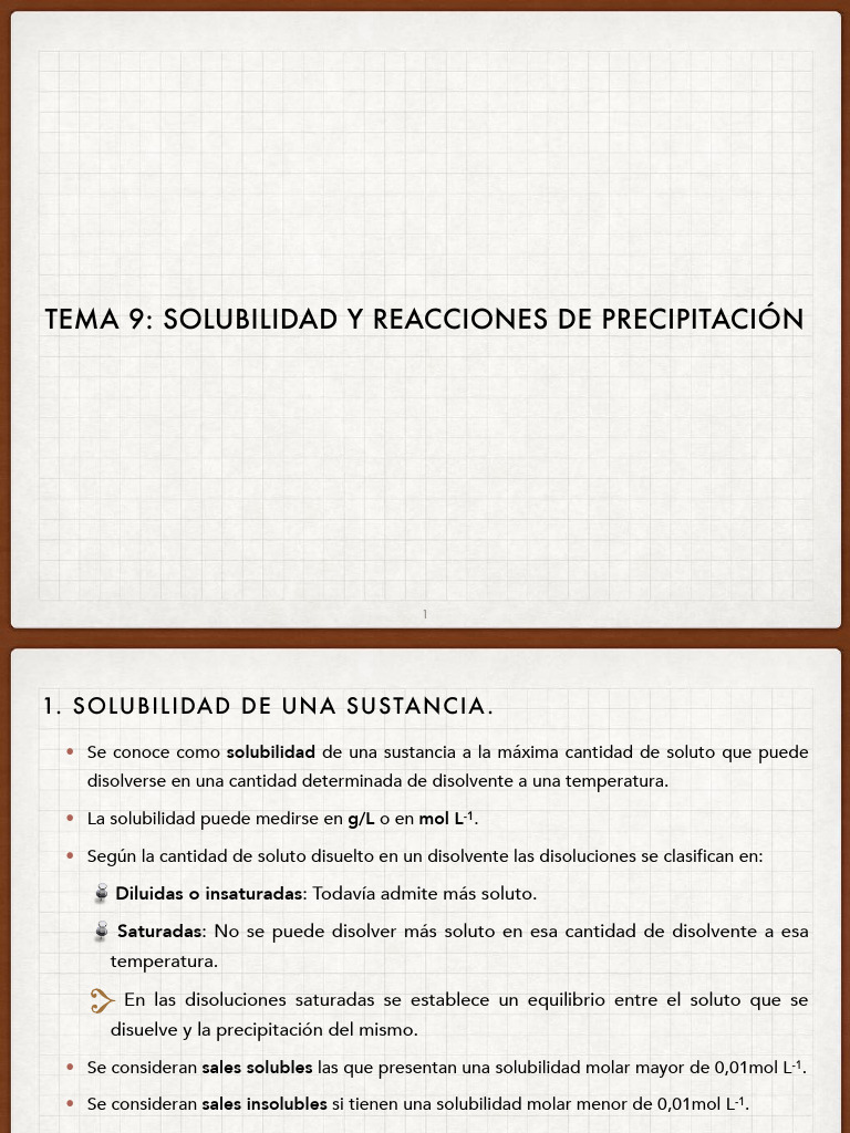 TEMA 9 - Solubilidad | PDF | Solubilidad | Sal (química)