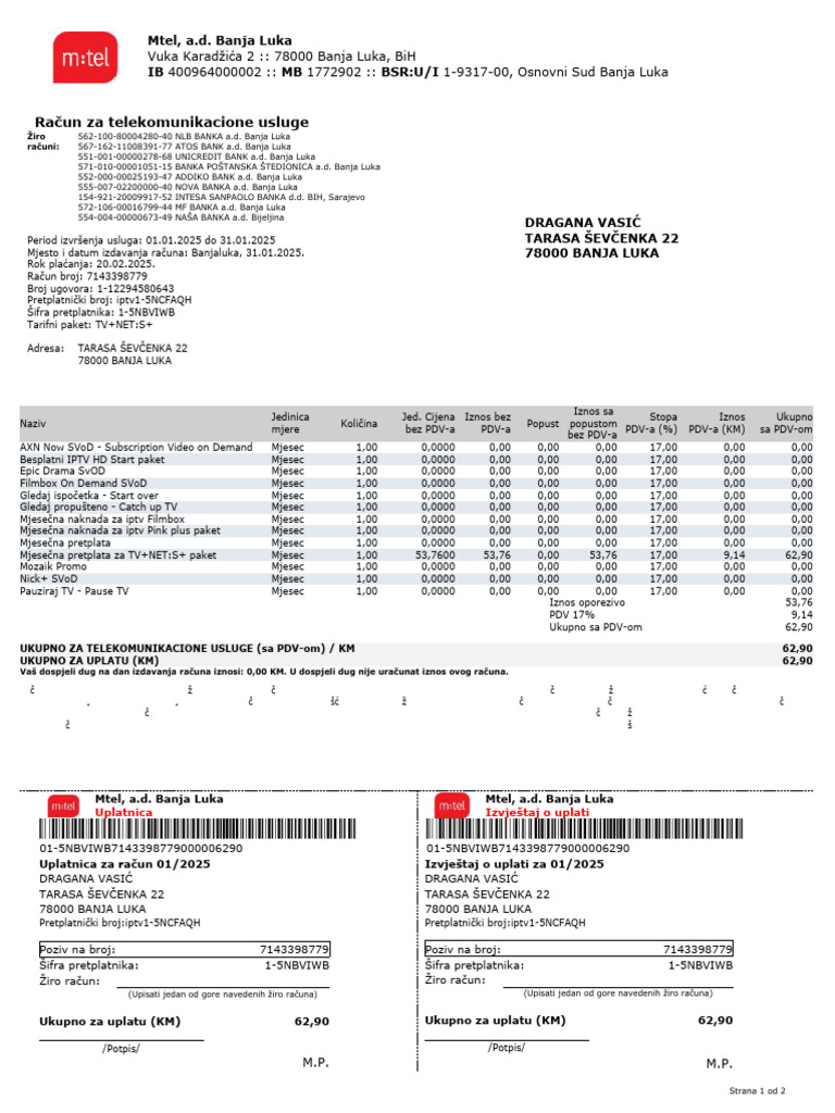 Faktura 1 2025 | PDF