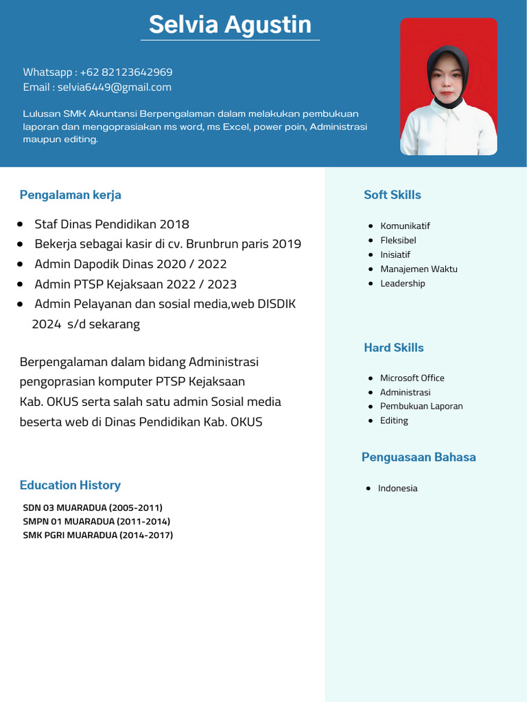 Cv Lamaran Selvia Agustin | PDF