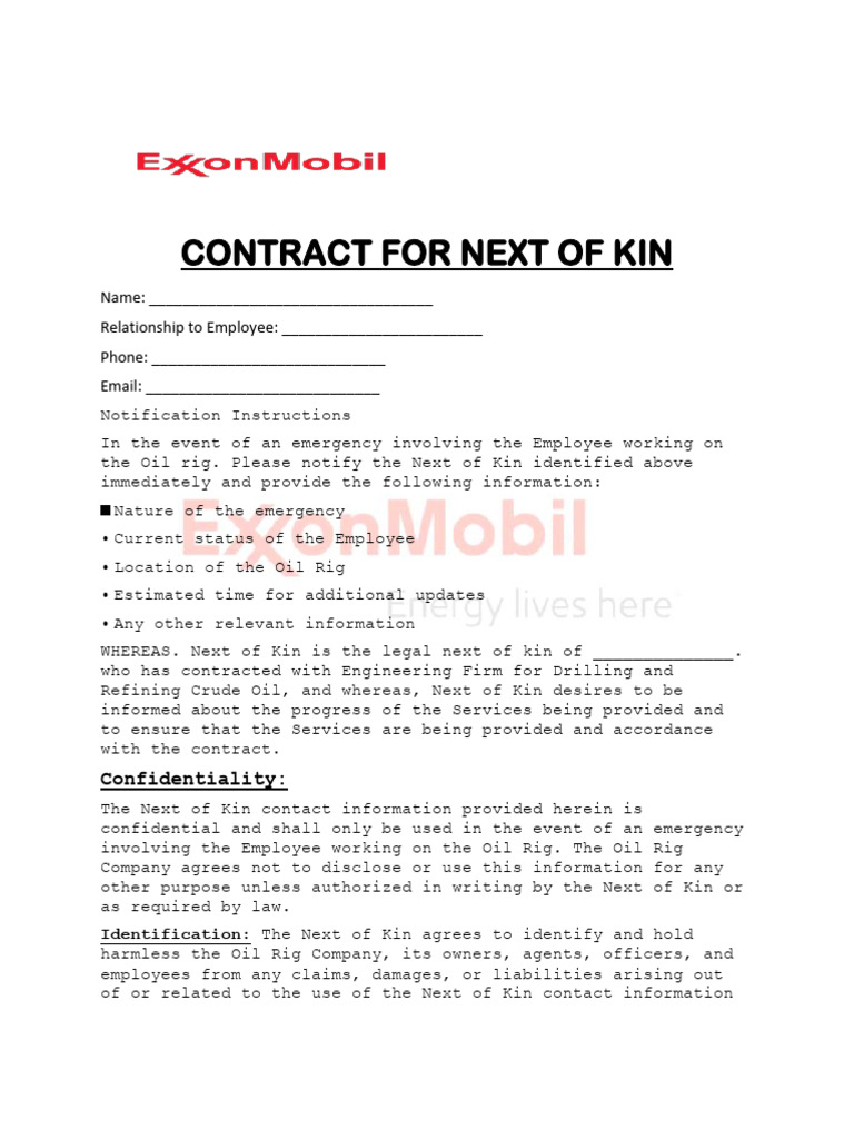 Contract For Next of Kin | PDF | Common Law | Private Law