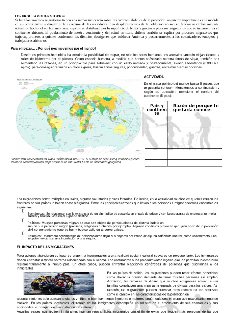 Cuadernillo MUNDO GLOBAL | PDF | Migración humana | Inmigración