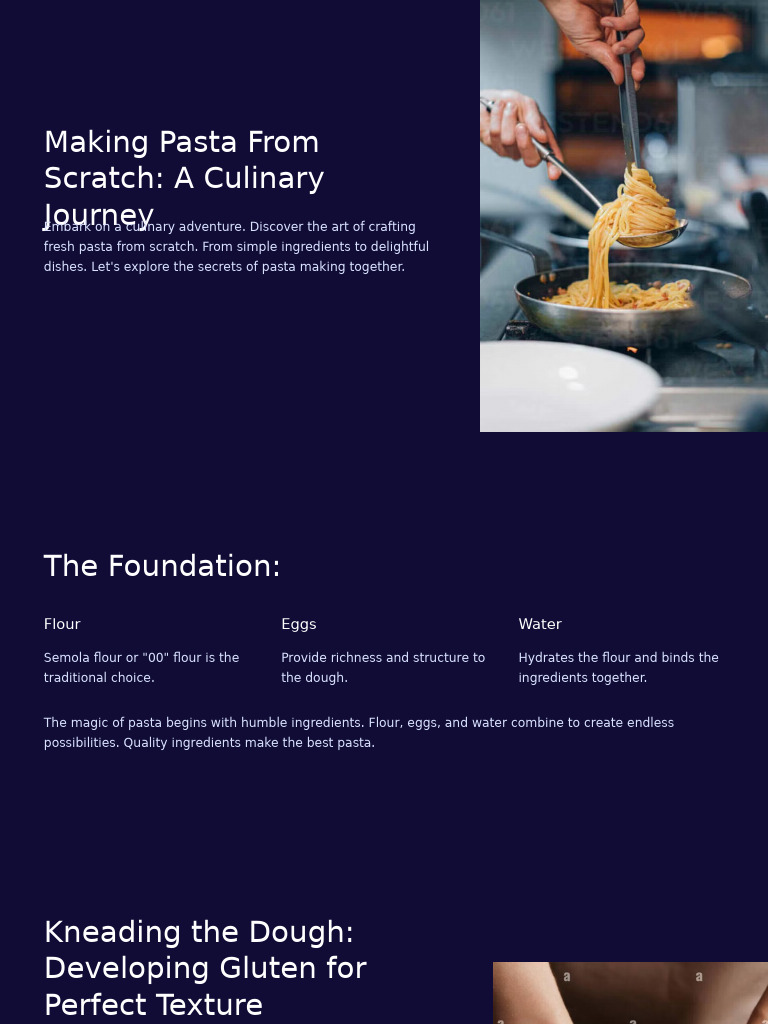 Making Pasta From Scratch A Culinary Journey | PDF