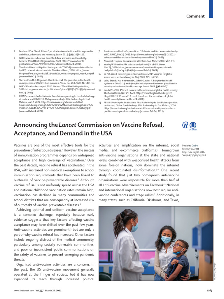 Announcing The em Lancet em Commission On Vacci | PDF | Public Health ...