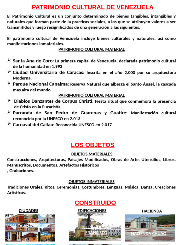 Patrimonio Cultural de Venezuela | PDF | Patrimonio cultural | Venezuela