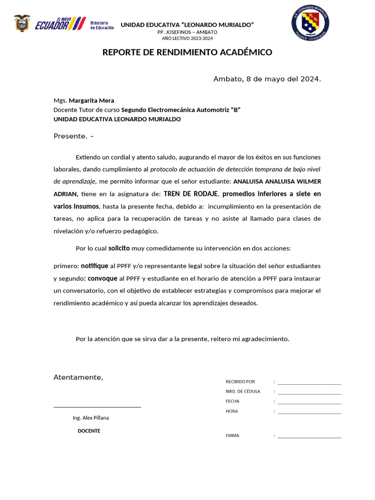 Reporte de Notas Bajas, Segundo B | PDF | Aprendizaje | Modificación de ...