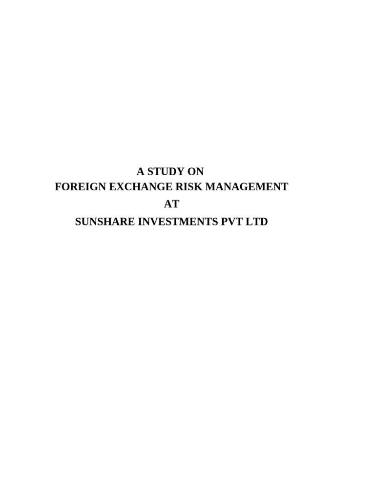 Foreign Exchange Risk Management Study | PDF | Futures Contract ...