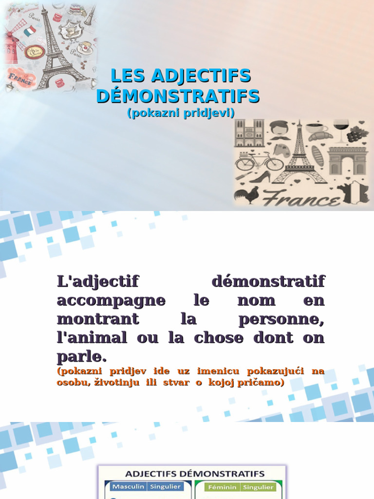 Les adjectifs demonstratifs (CE CETTE)Francuski_jezik_7_razred_5_5_2020 ...