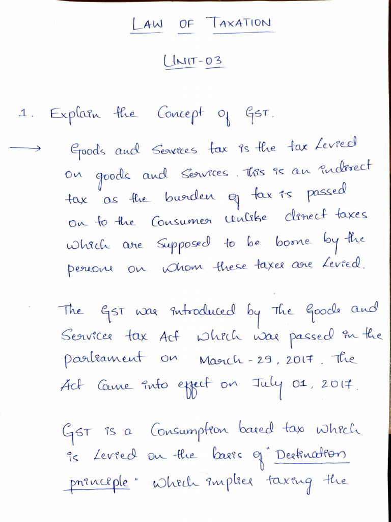 Law of Taxation - Unit 3 | PDF