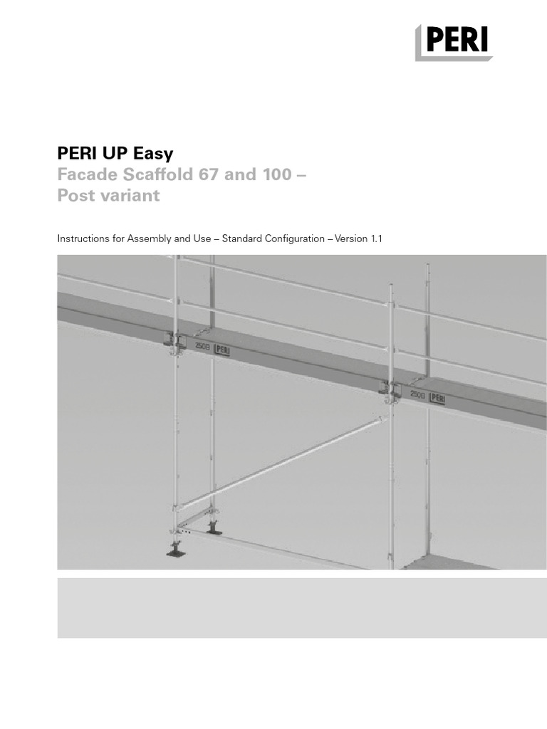 Peri Up Easy Facade Scaffold 67 100 Post Variant Instructions For ...