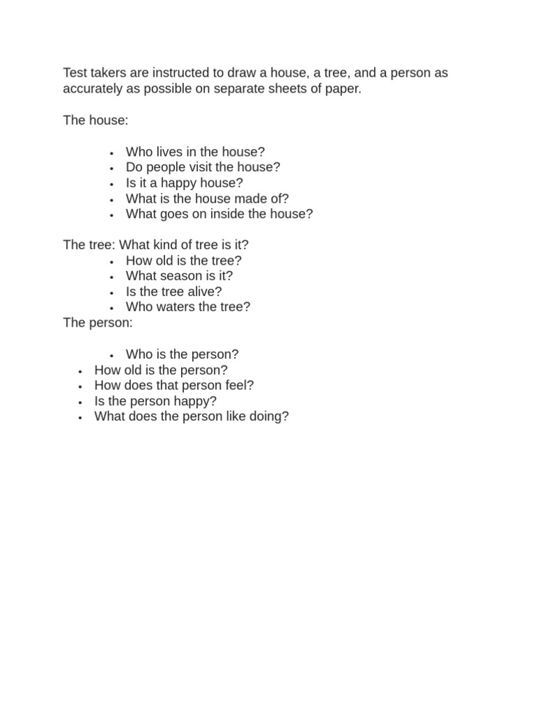 Test Takers Are Instructed To Draw A House | PDF
