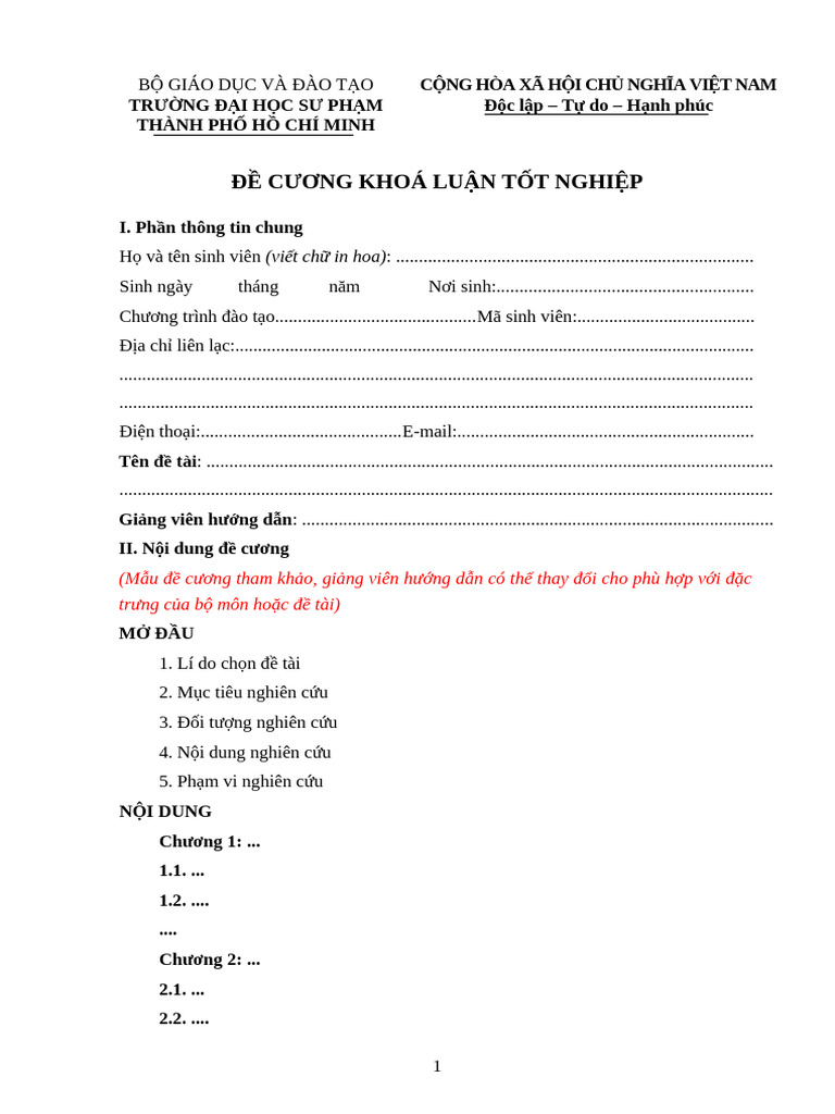 Mau de Cuong KLTN | PDF