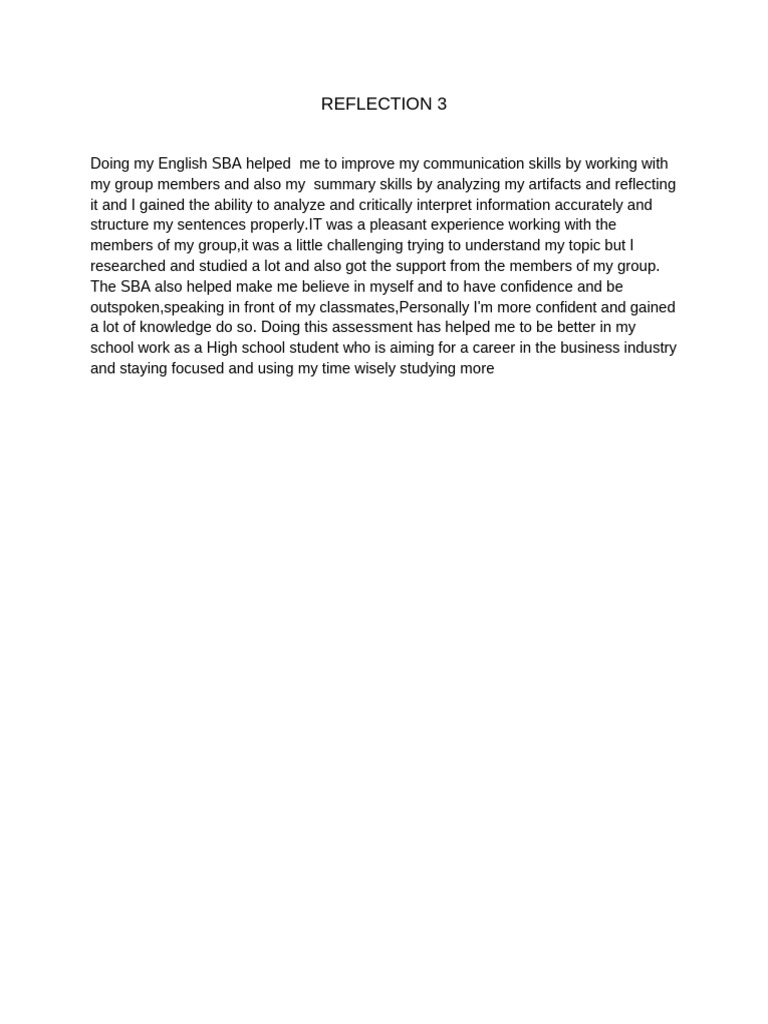 Reflection 3 2 | PDF