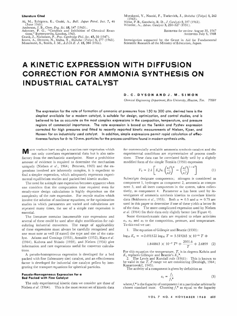 Dyson Simon 2002 Kinetic Expression With Diffusion Correction For ...