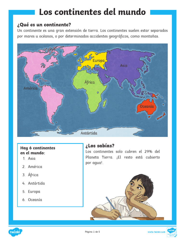 Sa CN 16 Comprension Lectora Los Continentes Del Mundo Modelo 6 ...