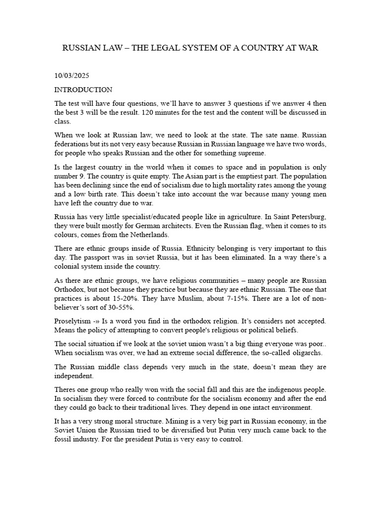 Russian Law and Its War Context | PDF | Partnership | Ukraine