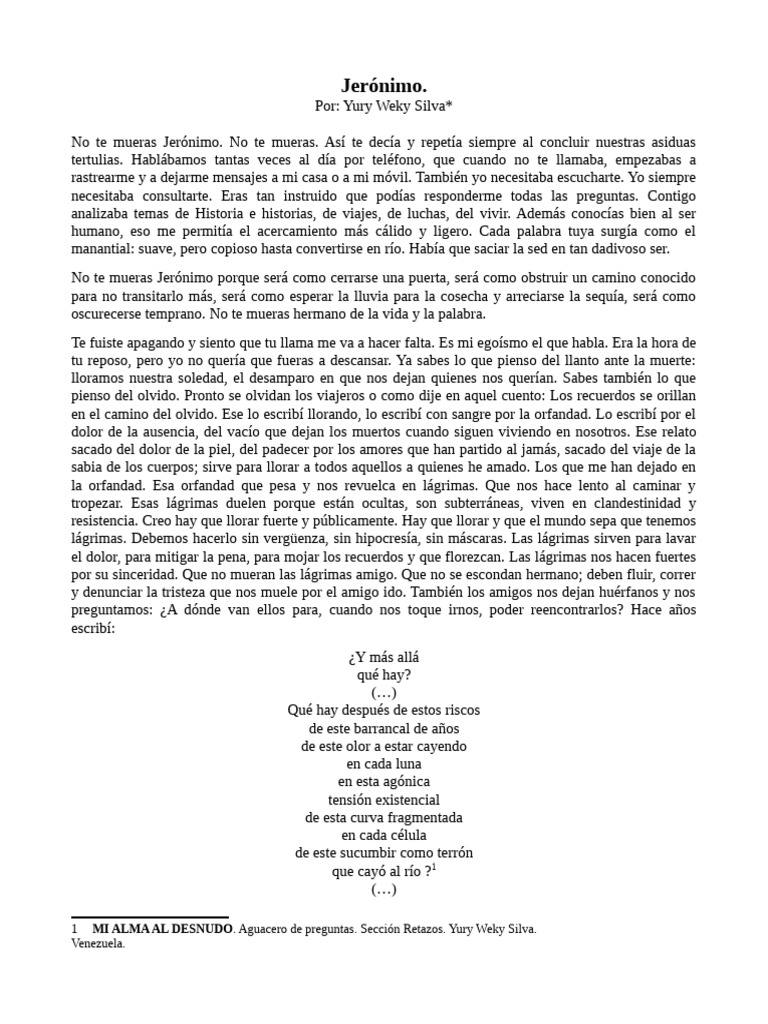 Yuri Weky Silva - Jerónimo | PDF