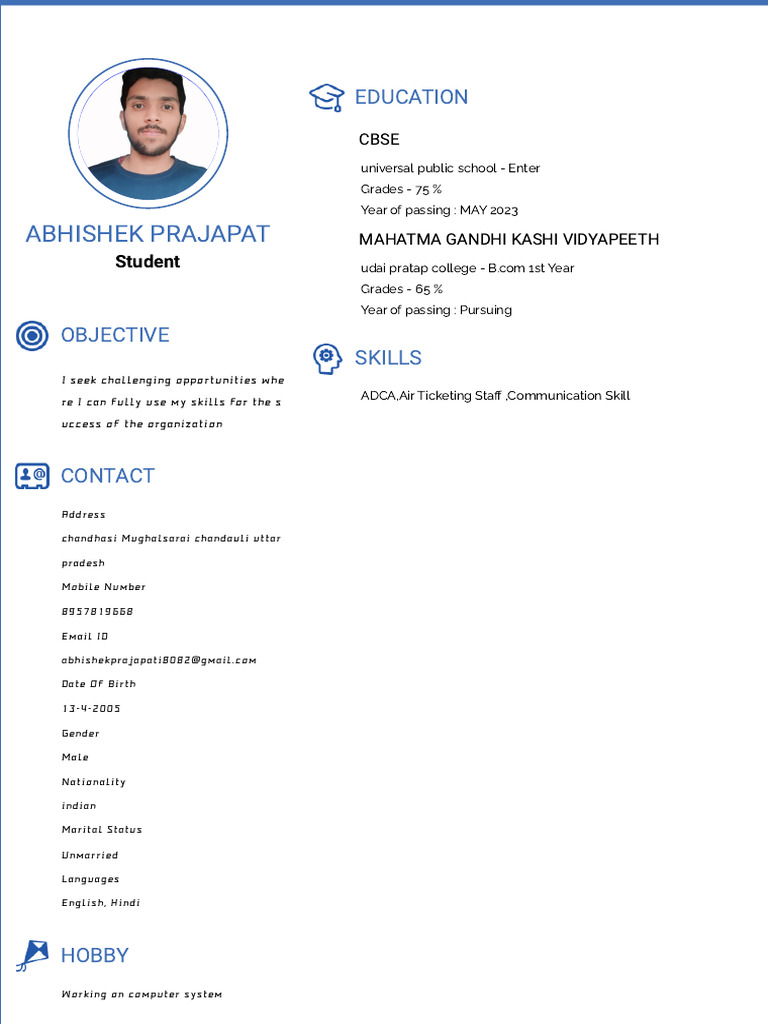 Abhishek Prajapat: Education | PDF