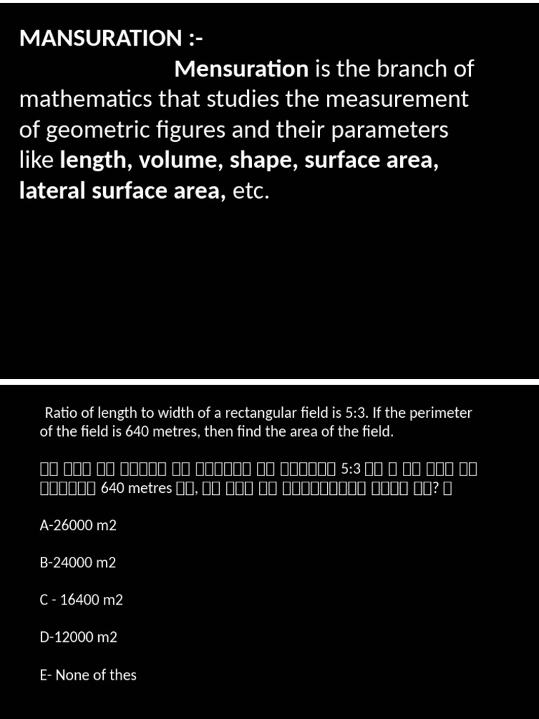 Is The Branch of Mathematics That Studies The Measurement of Geometric Figures and Their ...