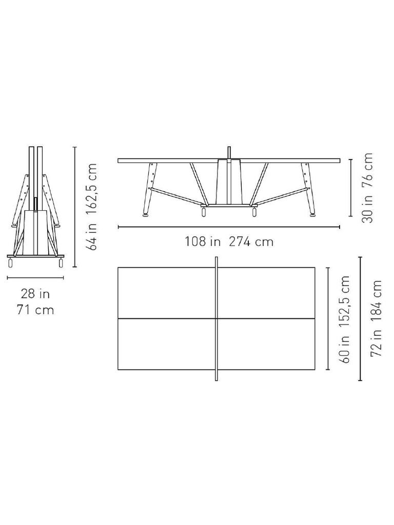 Dimensions Table de Ping Pong Pliable | PDF